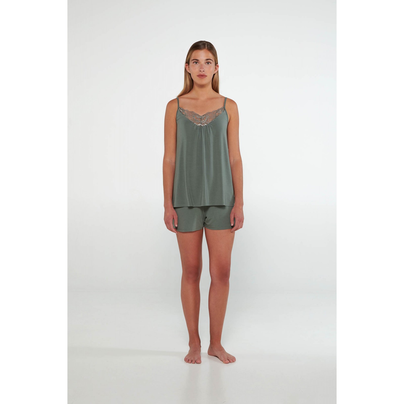 Vamp Γυναικείο Baby Doll Μονόχρωμο Απο Micromodal Με Λεπτομέρειες Απο ...